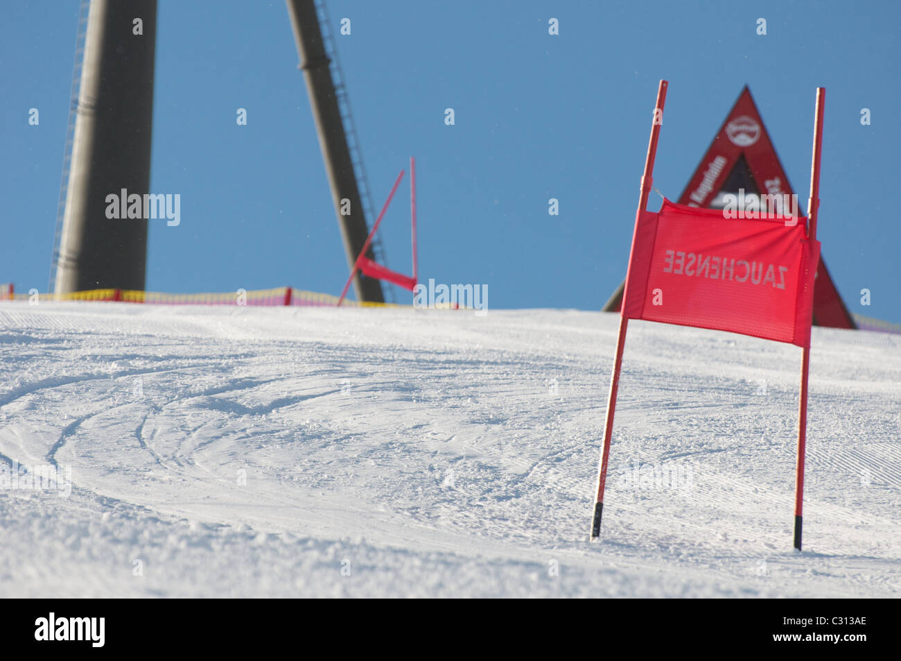 Giant slalom track Stock Photo - Alamy