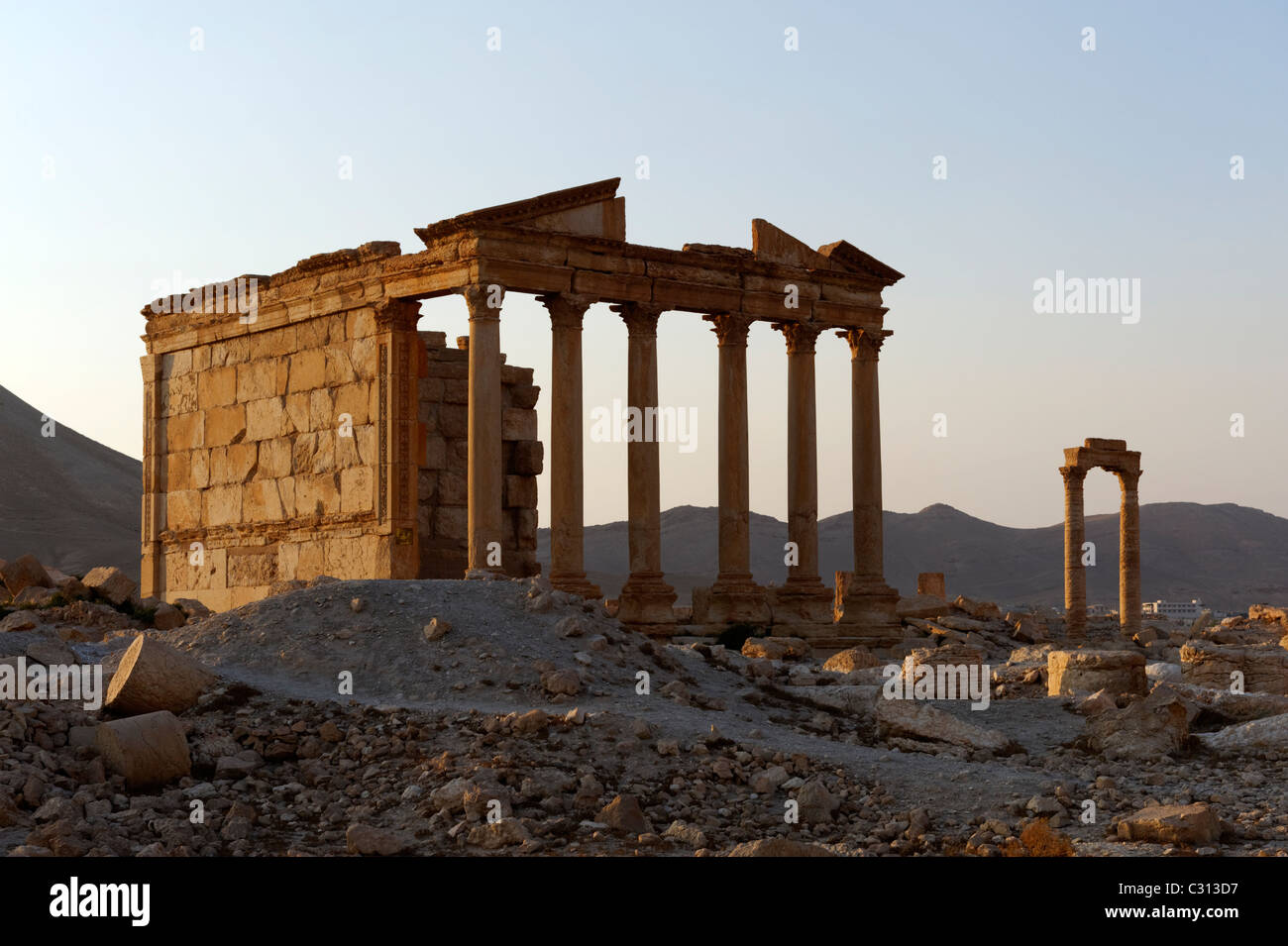 Palmyra. Syria. View of the Funerary Temple with its elegant portico of ...