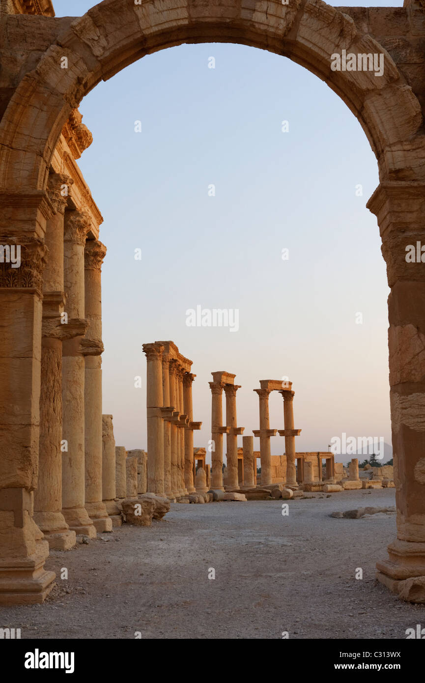 Palmyra. Syria. An Arch opening in the south portico gives access to a ...