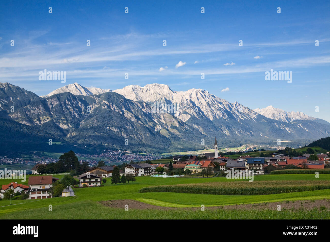 The town of Aldrans near Innsbruck, Austria Stock Photo - Alamy