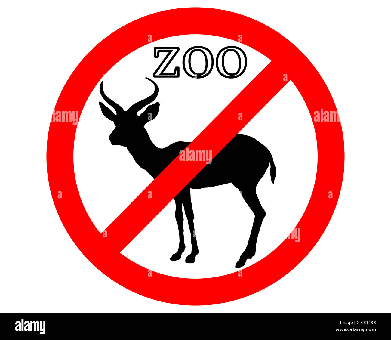 Antelope in zoo prohibited Stock Photo - Alamy