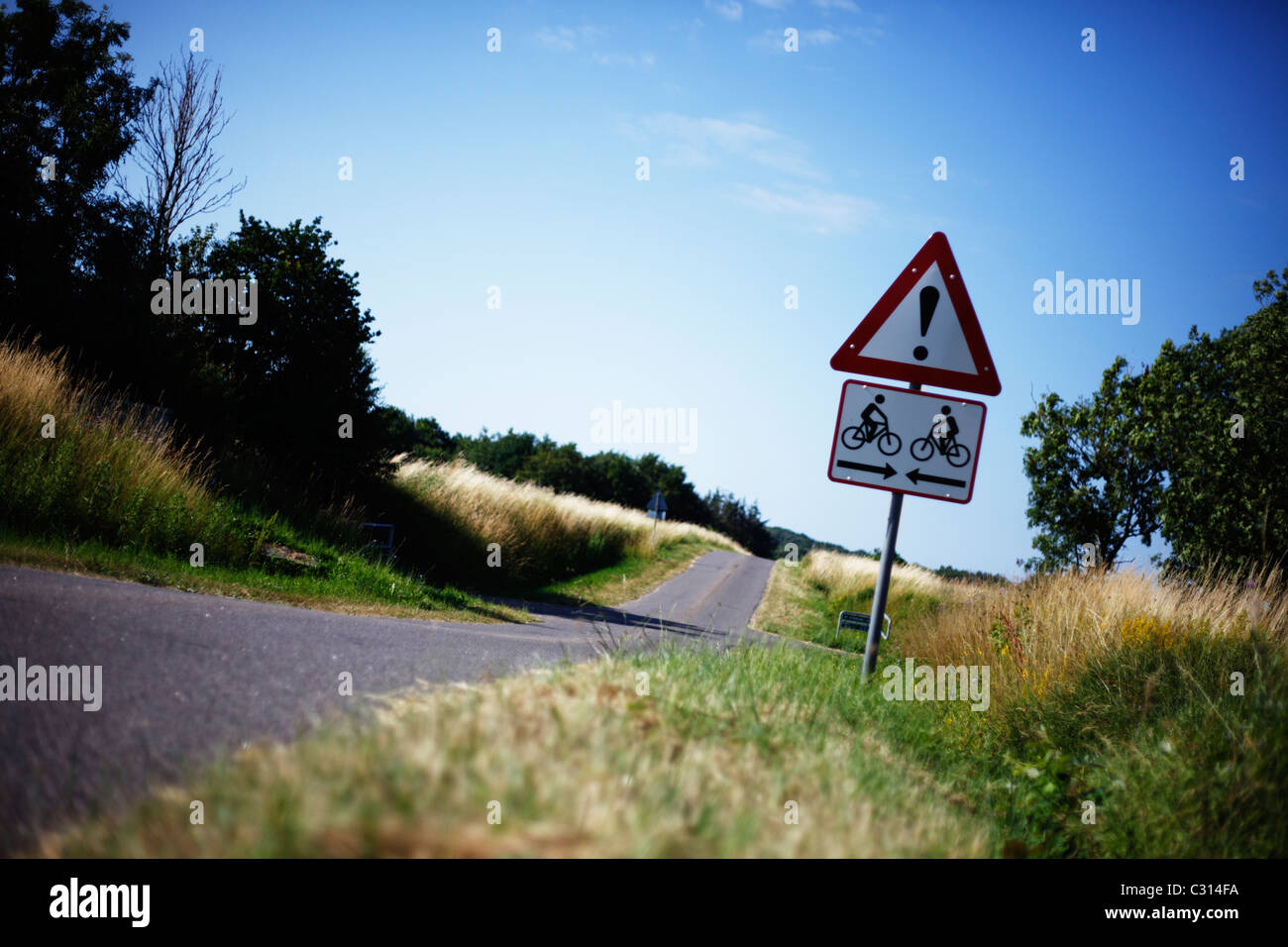bicycle crossing, Bornholm Denmark Stock Photo - Alamy