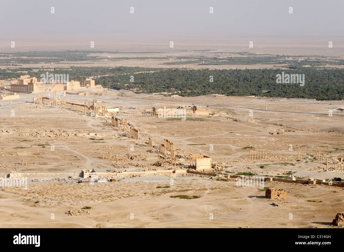 Palmyra. Syria. Panoramic view of the timeless ancient city of Palmyra ...
