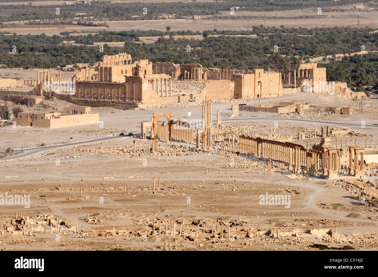 Palmyra. Syria. Panoramic view of the timeless ancient city of Palmyra ...