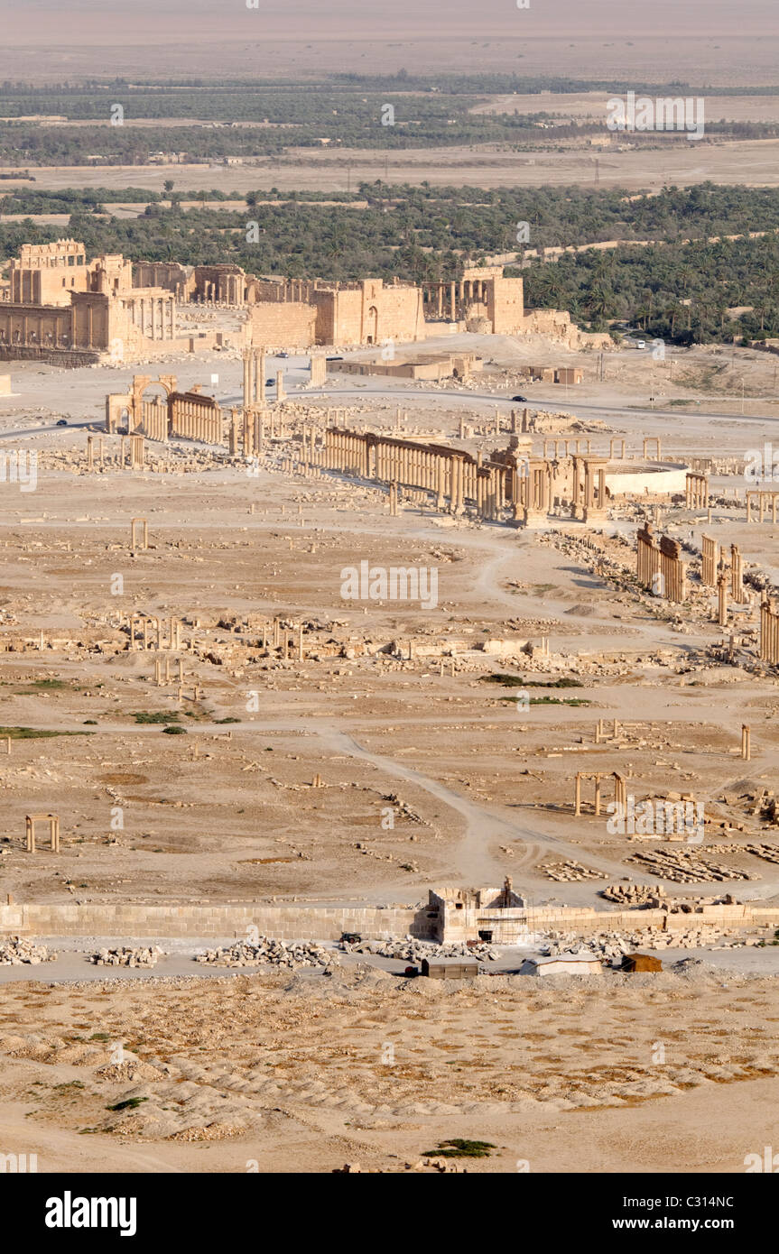 Palmyra. Syria. Panoramic view of the timeless ancient city of Palmyra ...