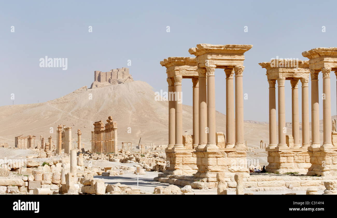 The towering Corinthian columns of the Tetrapylon which marks the ...