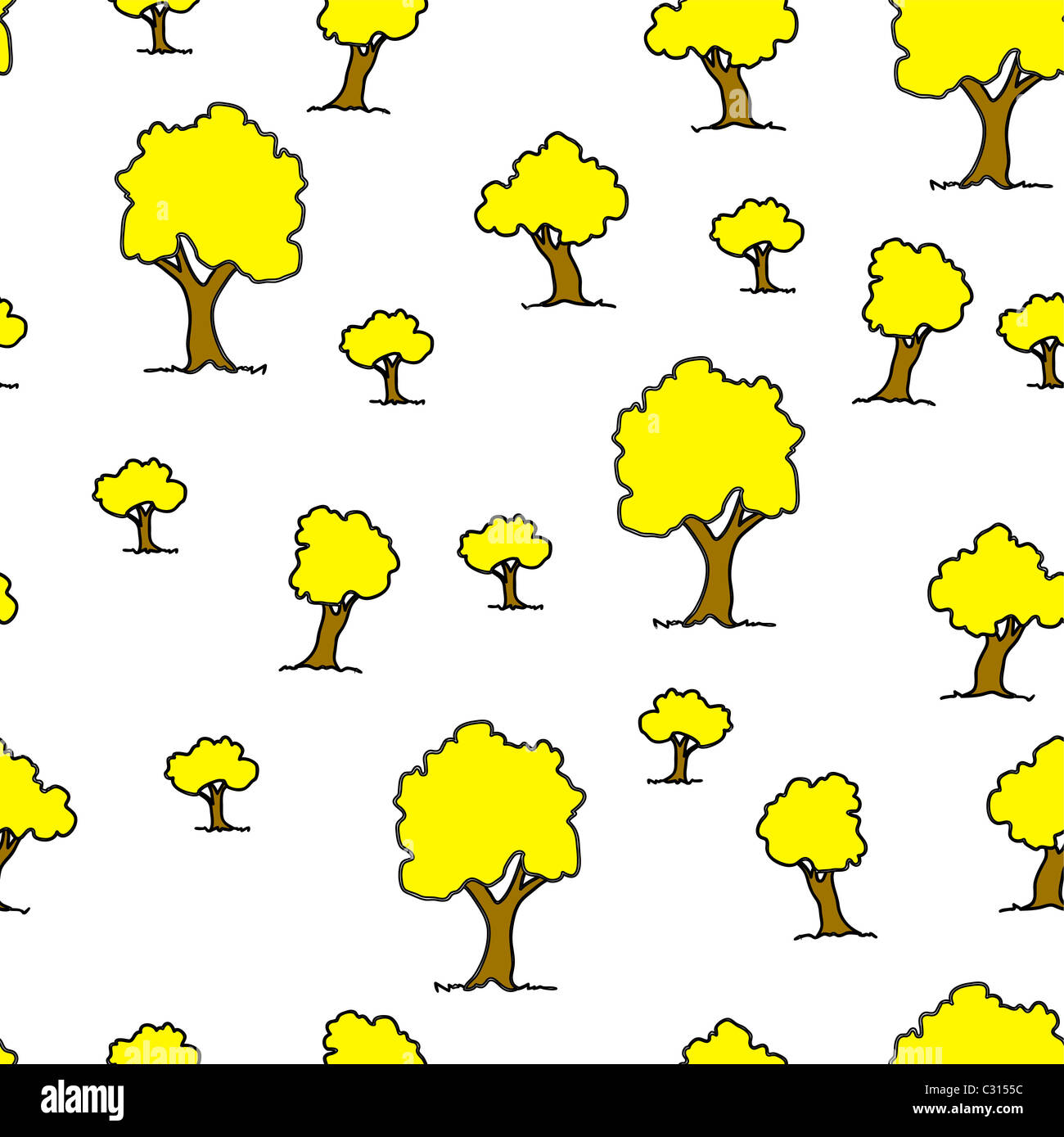 Seamless tree plant pattern background in vector Stock Photo - Alamy