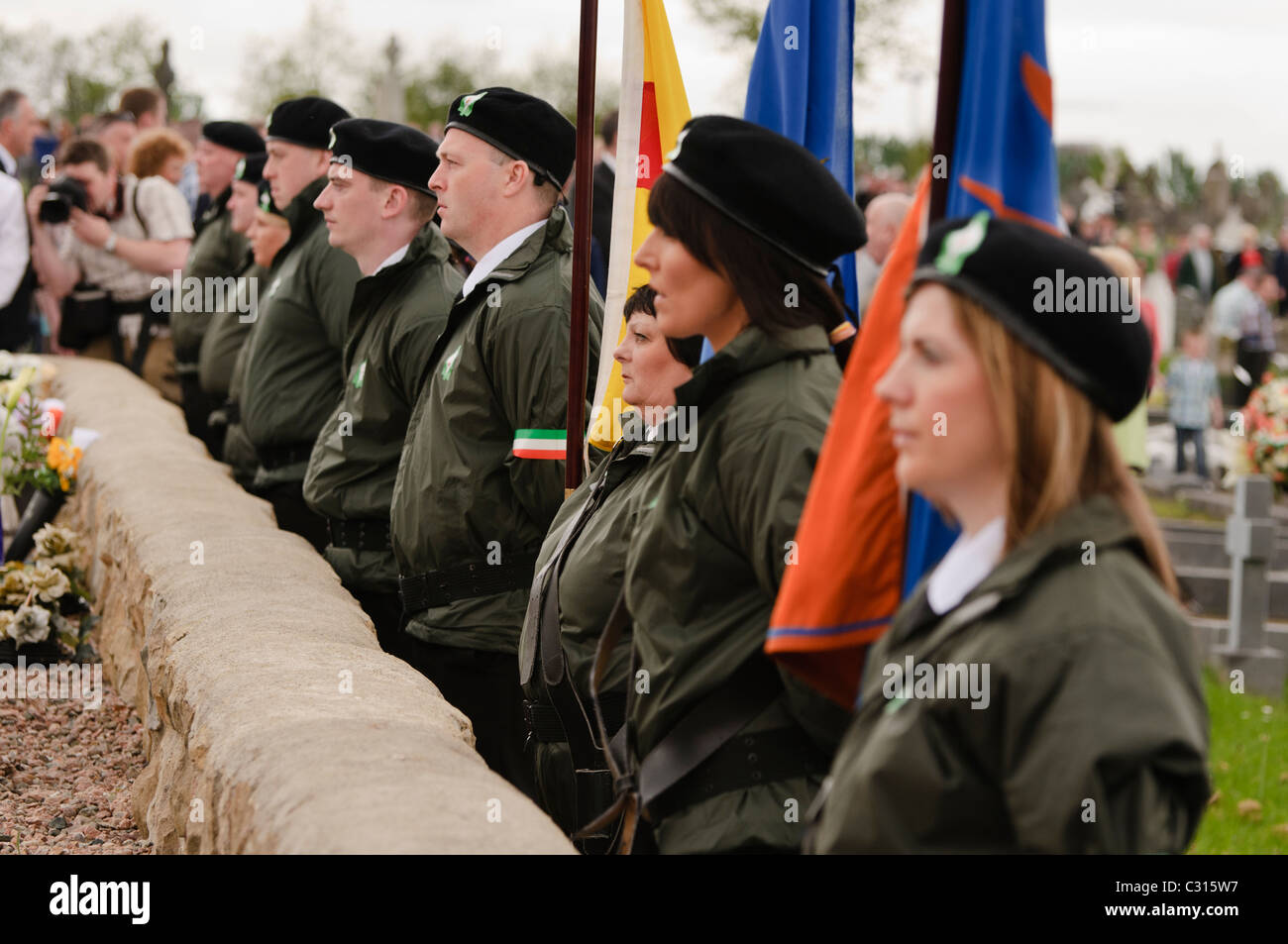 Belfast, Northern Ireland. 24 Apr 2011 - People dressed in paramilitary ...