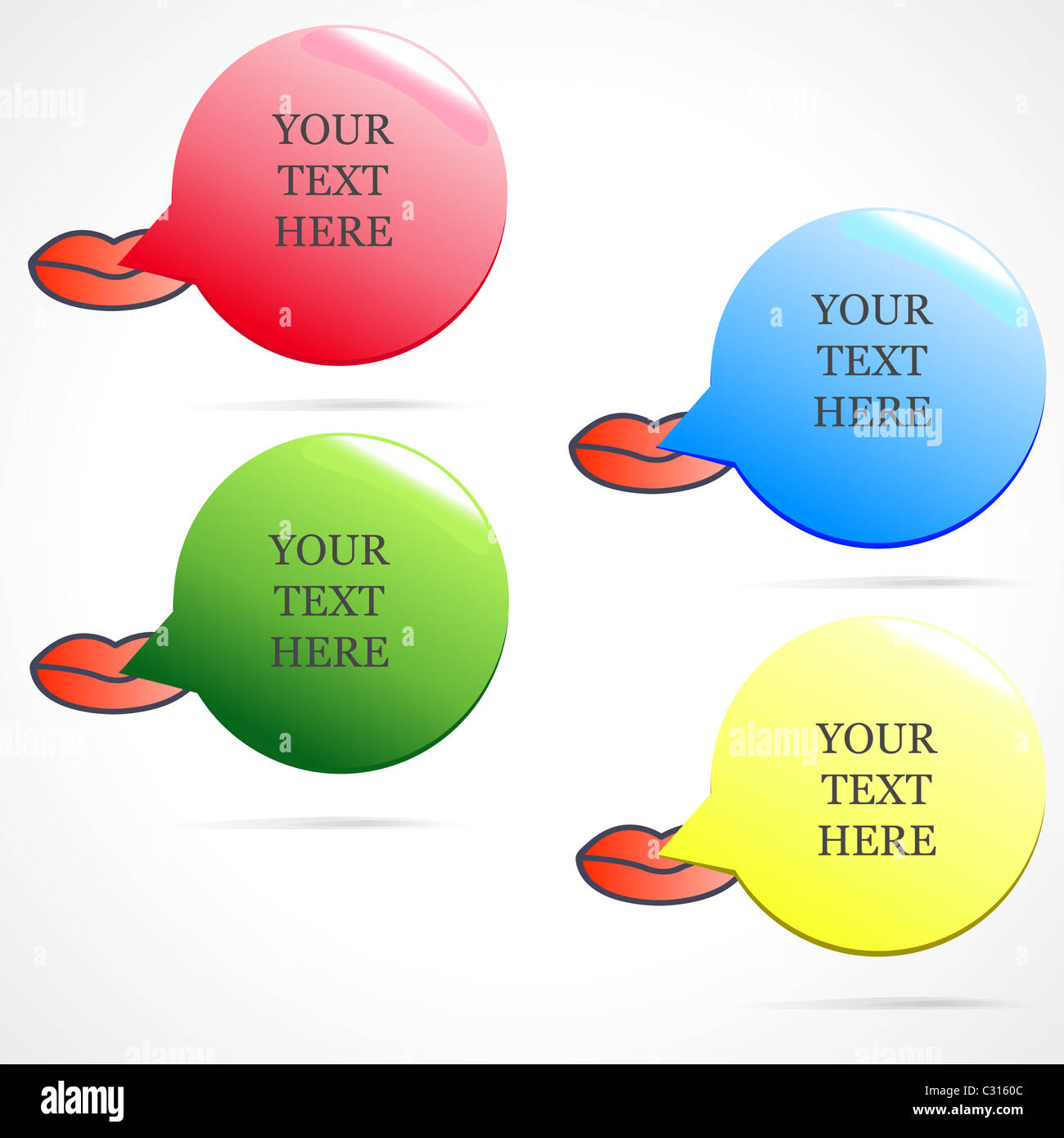 Vector banner with the text emitted from the lips Stock Photo - Alamy