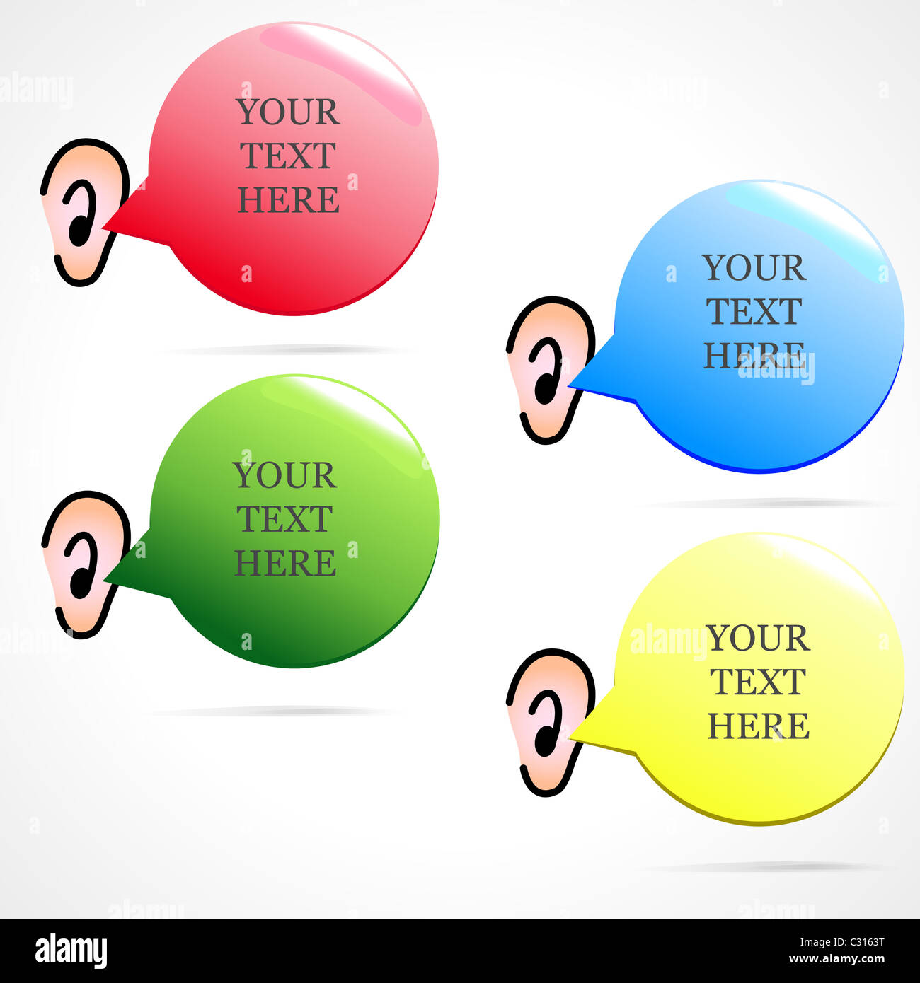 Vector banner with text that enters the ear Stock Photo - Alamy