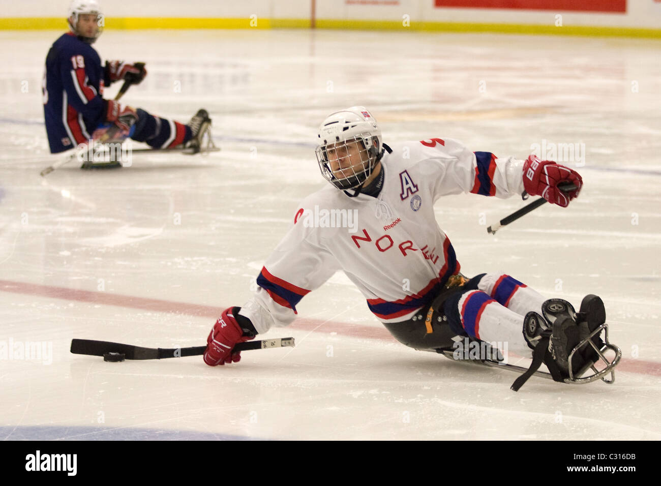First semi-final of the 2011 World Sledge Hockey Challenge between ...