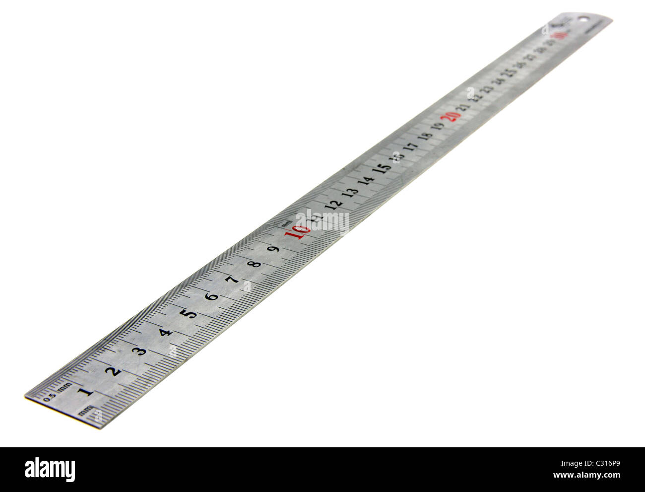 isolated with metal ruler on a white background Stock Photo - Alamy