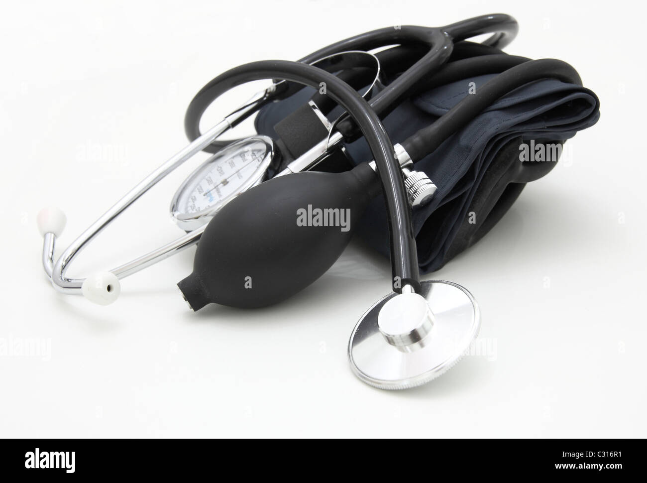 stethoscope isolated over a white background. Medical instrument for ...