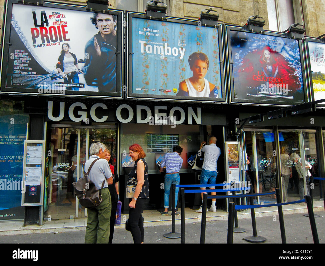 Paris, France, Small Crowd people talking outside theater going to the ...
