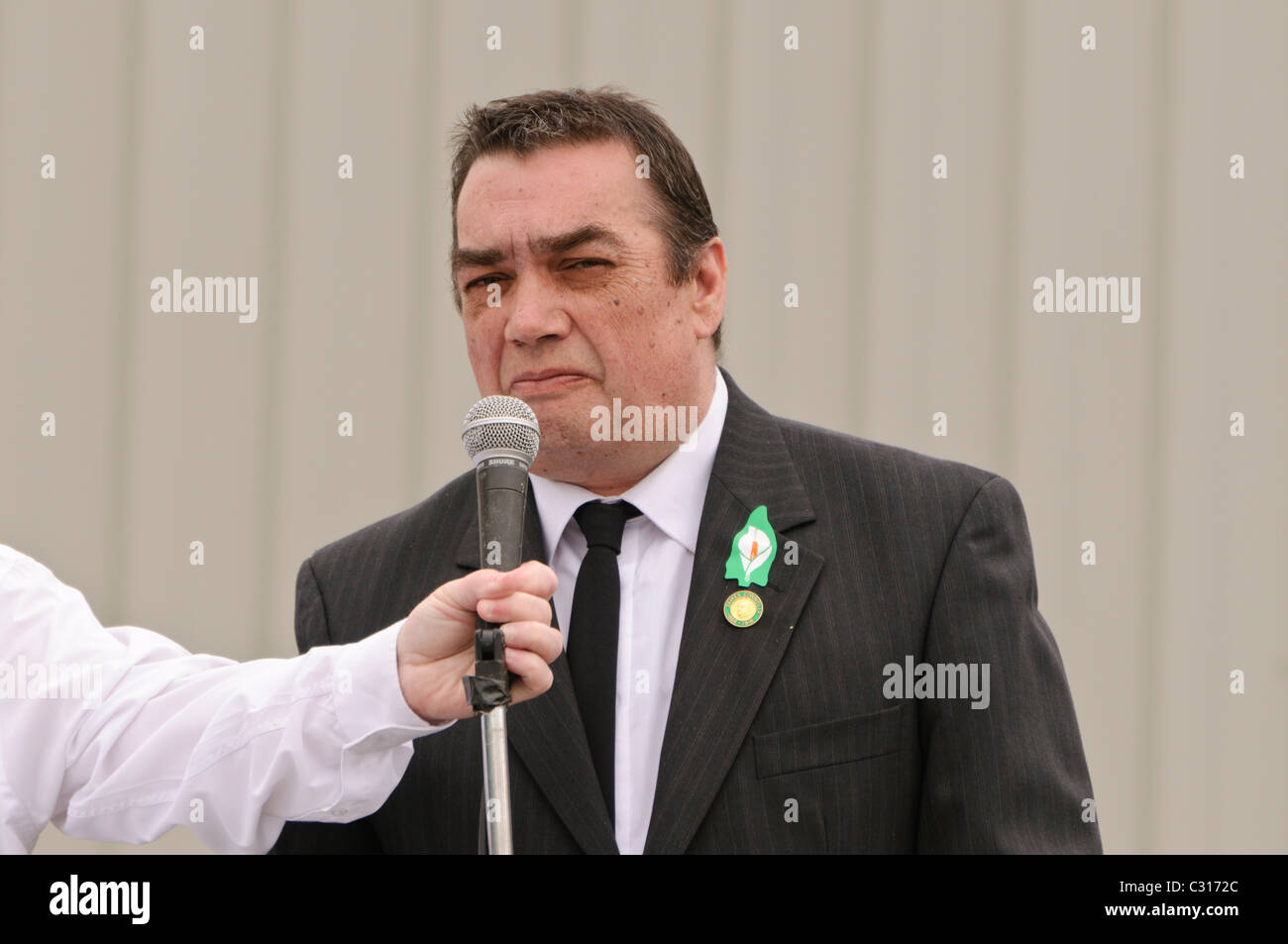 Belfast, Northern Ireland. 24 Apr 2011 - Paul Little, IRSP, speaks at ...