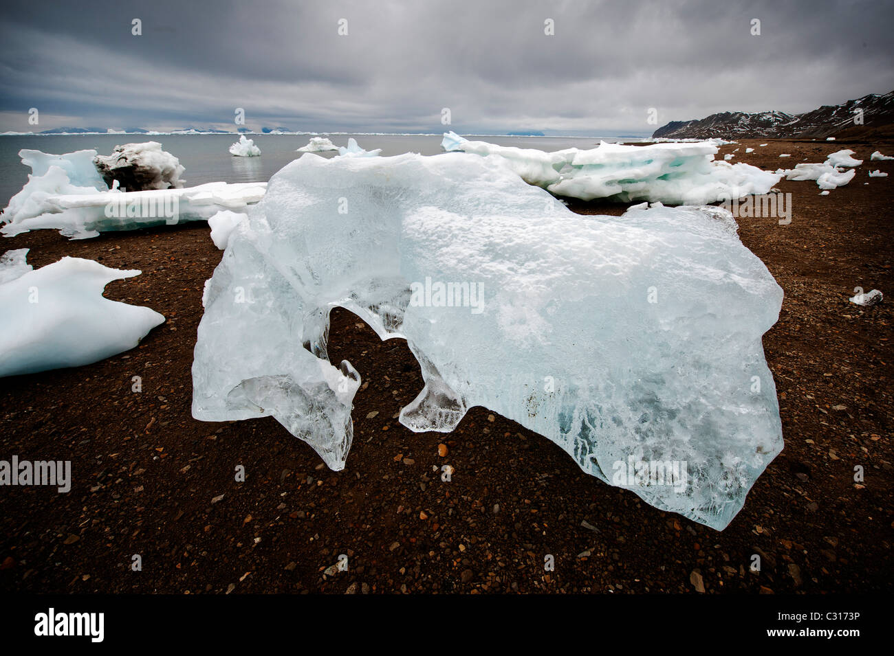 Grounded iceberg on the shore of Snow Hill, Antarctica Stock Photo - Alamy
