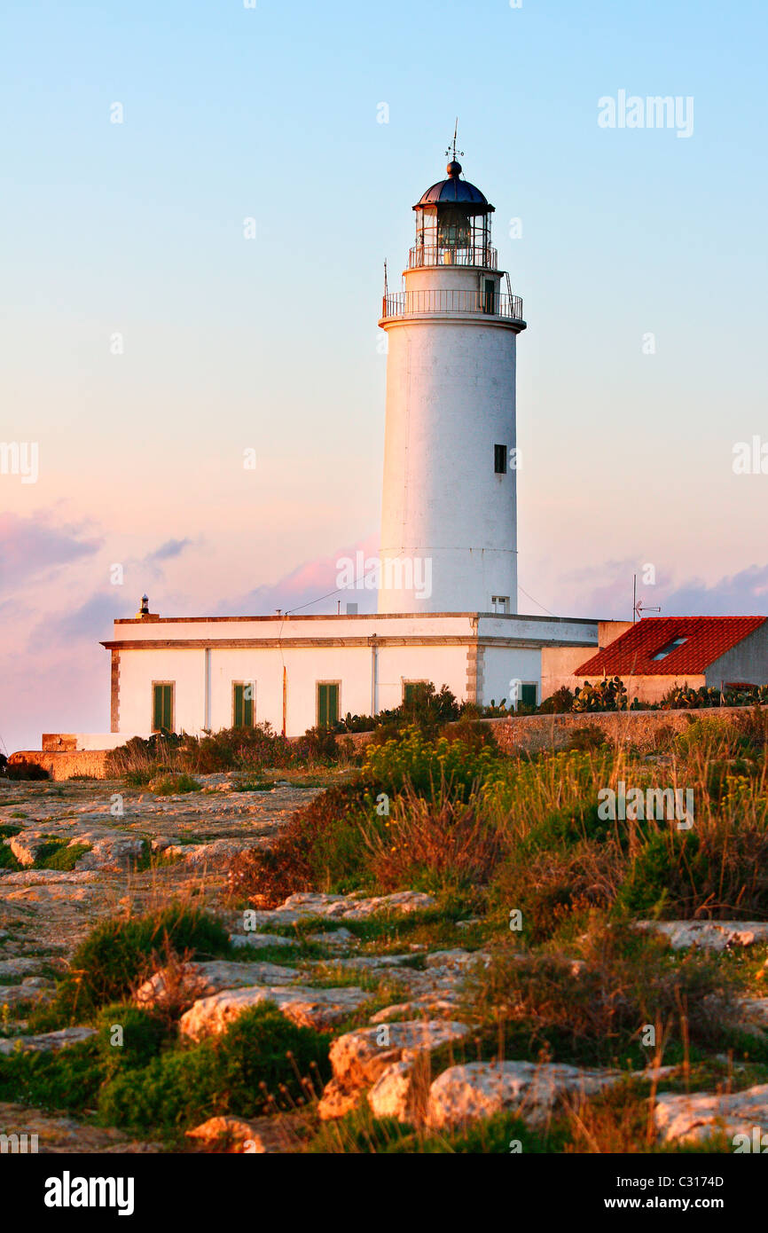 The lighthouse of La Mola in the island of Formentera (Baleares, Spain ...
