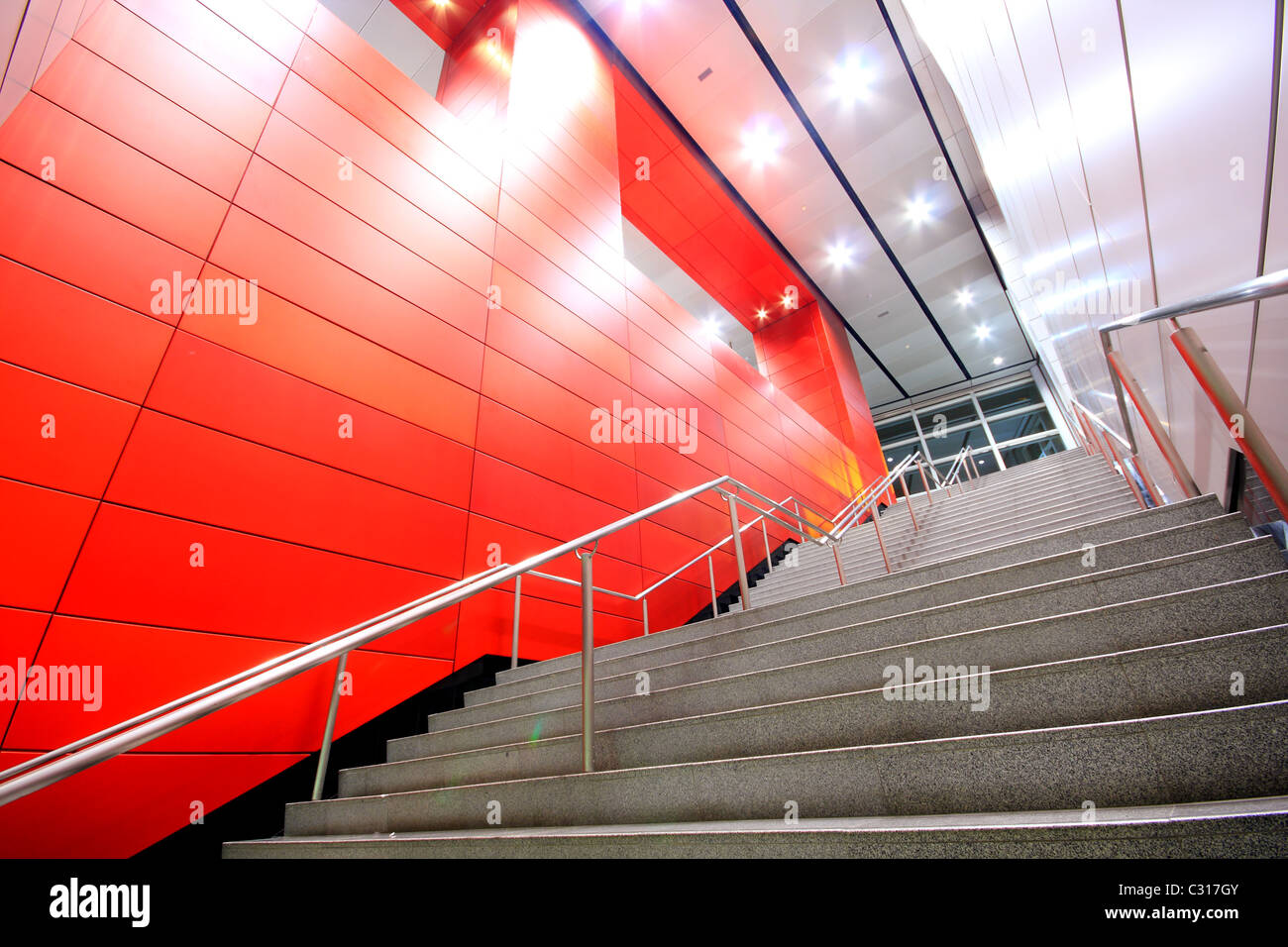 long stair in a modern building in hong kong Stock Photo - Alamy