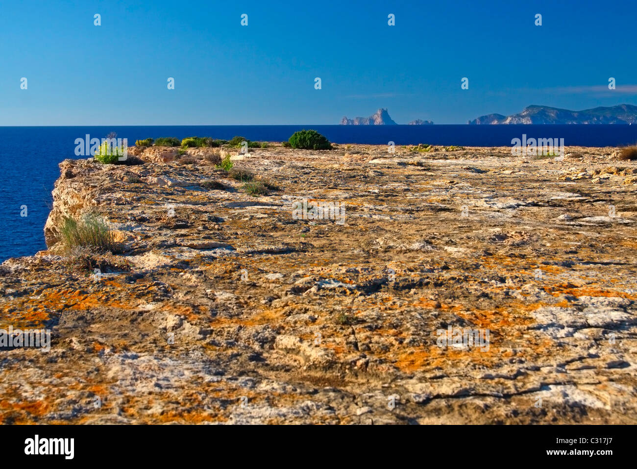 Punta Rasa in the island of Formentera (Balearic islands, Spain). At ...