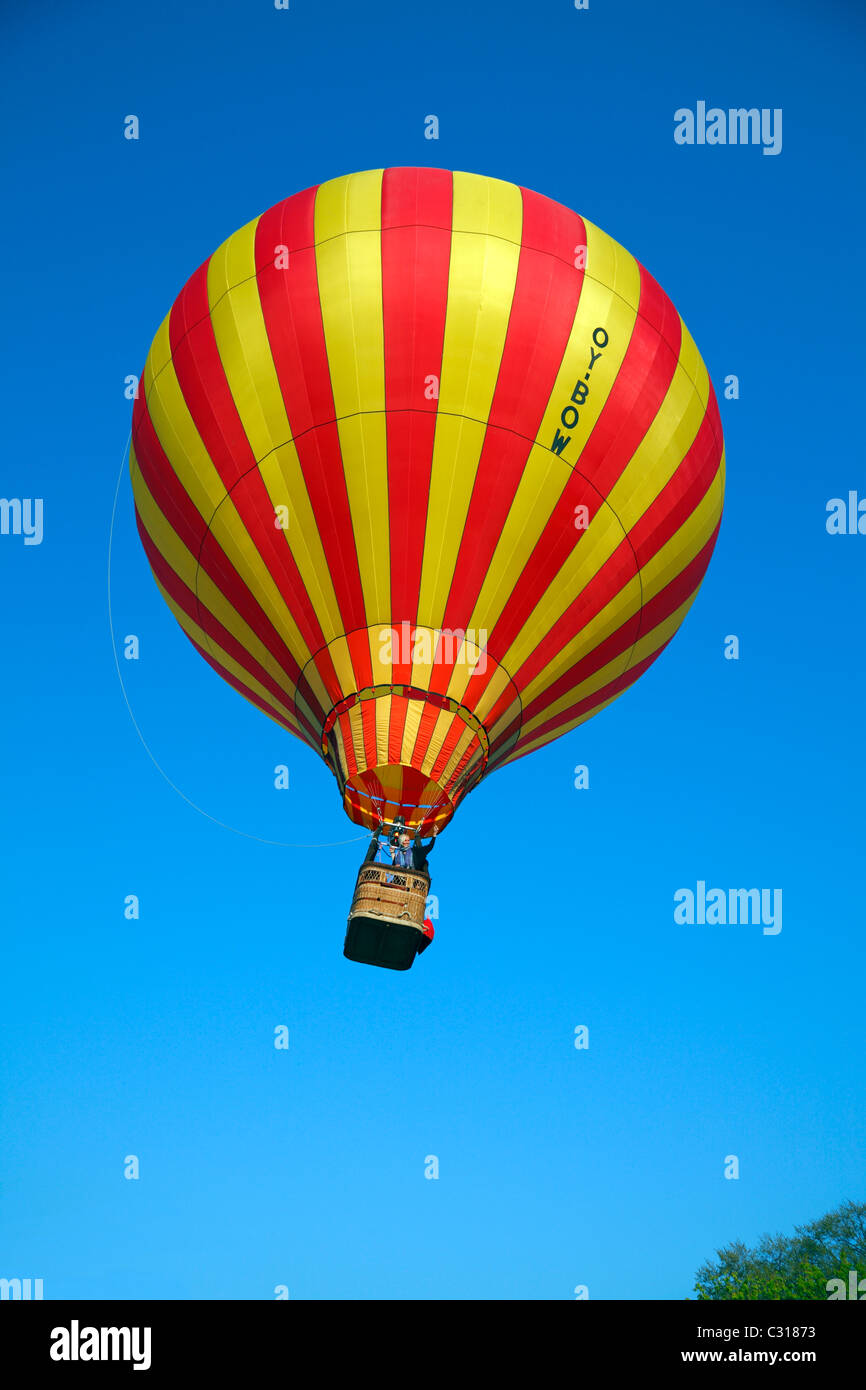 One of 12 enormous hot air balloons in a commemorative ascension on the ...