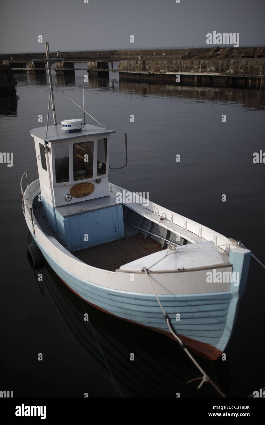 Small fishing boat in harbour Stock Photo - Alamy