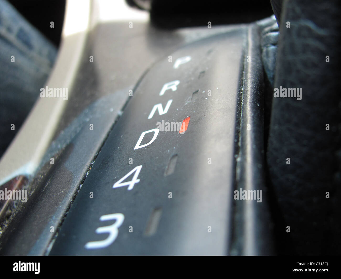The transmission shifter in a vehicle Stock Photo - Alamy