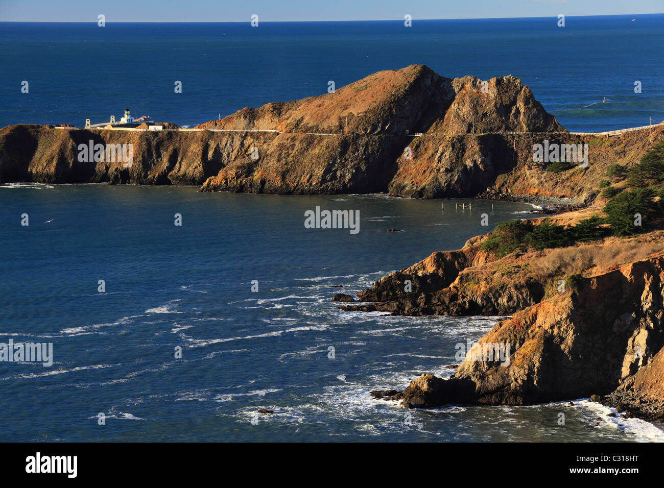 Photo of the Pt. Bonita Lighthouse and cliffs of the Marin Headlands ...