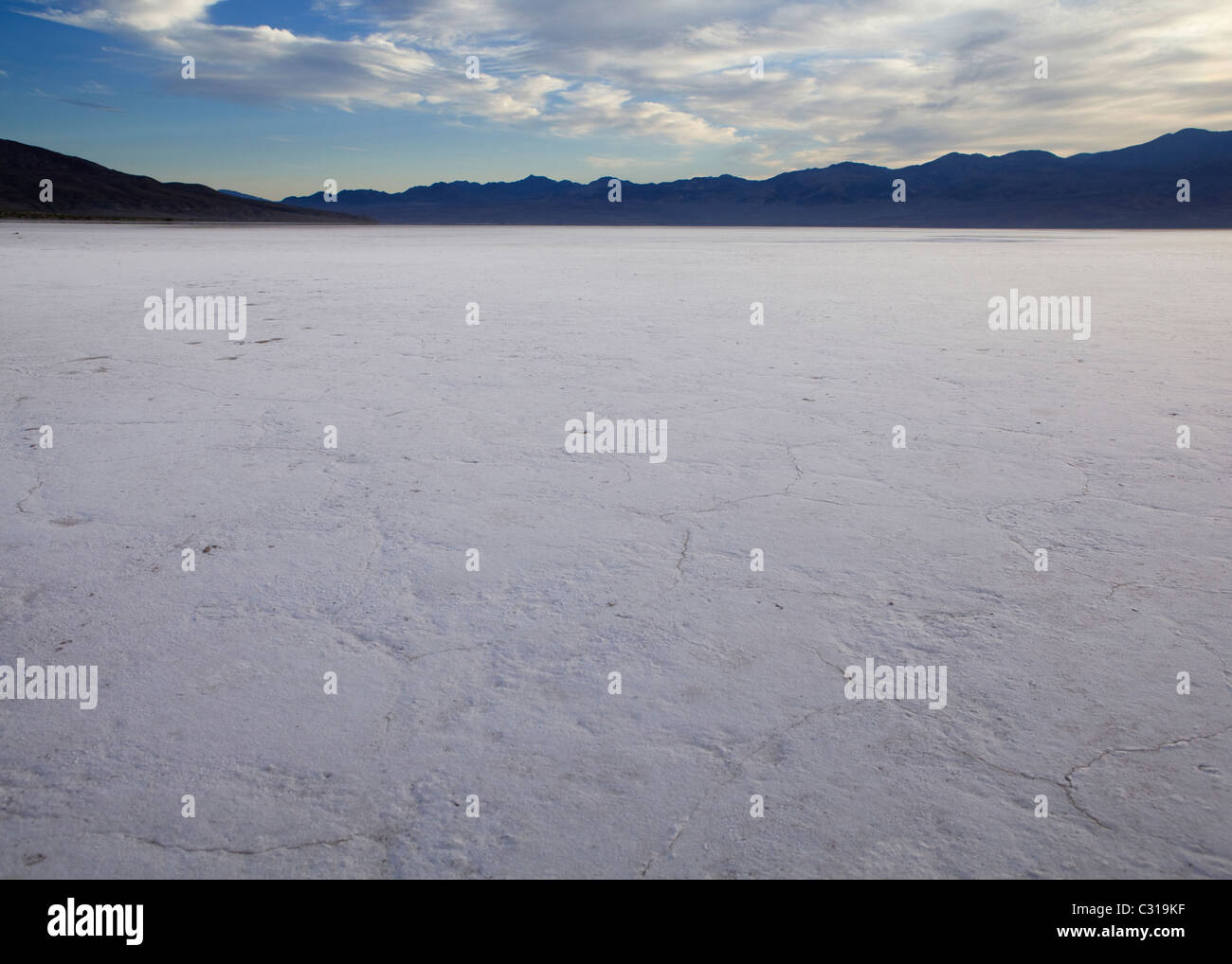Badwater dry salt lake bed (salt flats) - Death Valley, California USA ...