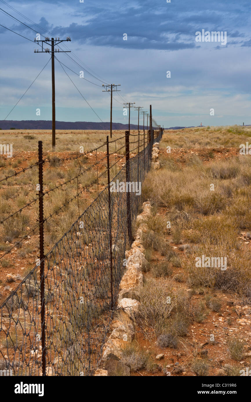 Farm fences across the Kalahari, Northern Cape, South Africa Stock ...