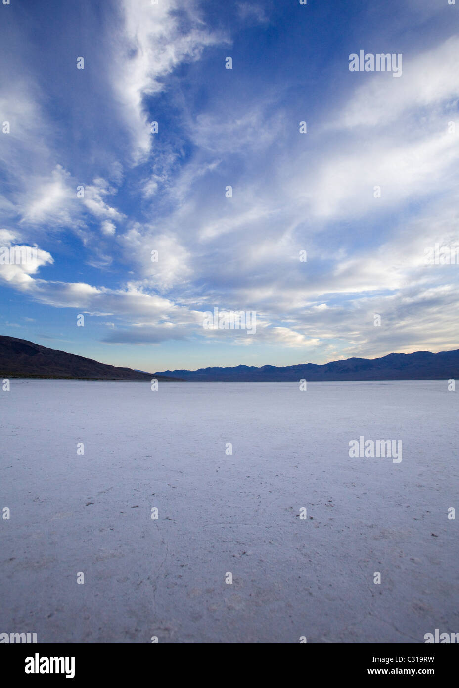 Badwater dry salt lake bed (salt flats) - Death Valley, California USA ...