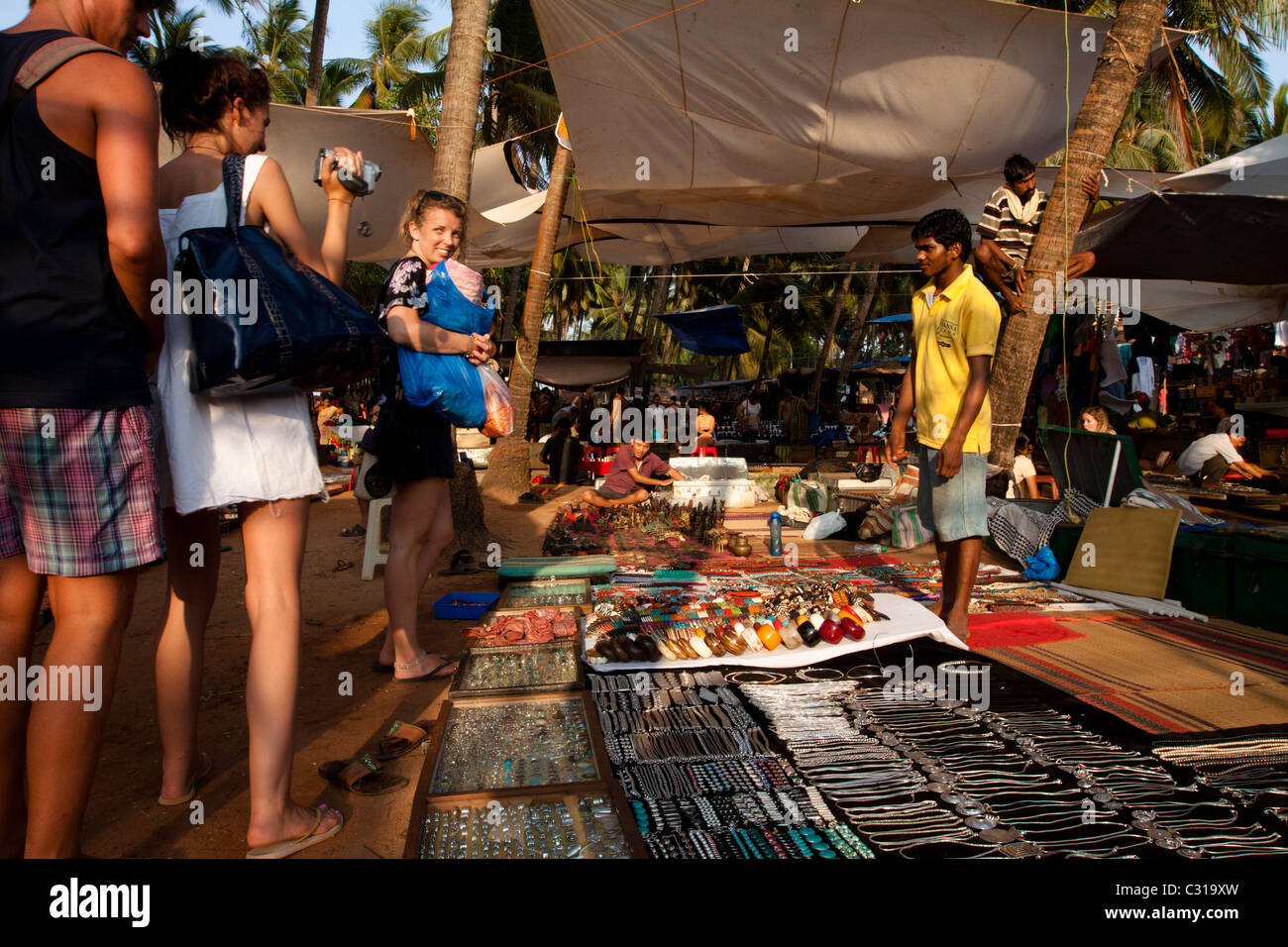 Goa is famous for the Anjuna Flea Market every Wednesday Stock Photo ...