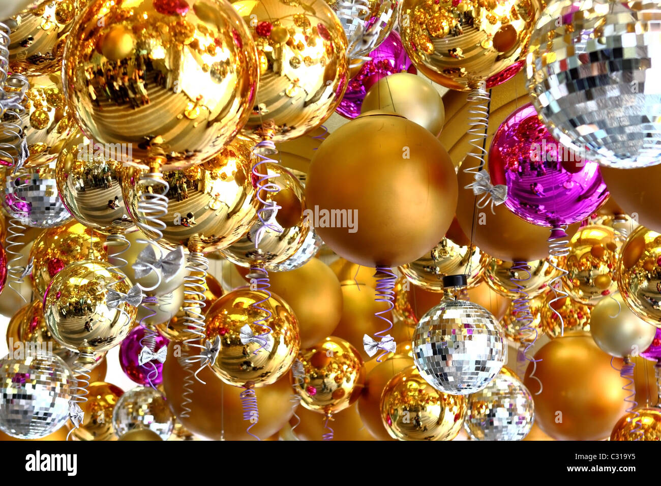 Many christmas balls in different color Stock Photo - Alamy