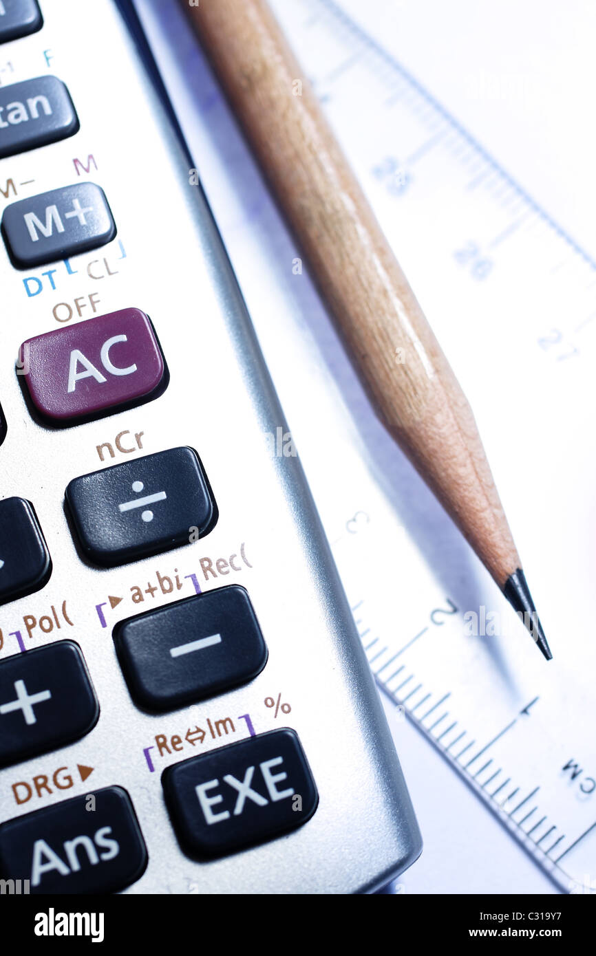 Math paper pencil ruler hi-res stock photography and images - Alamy