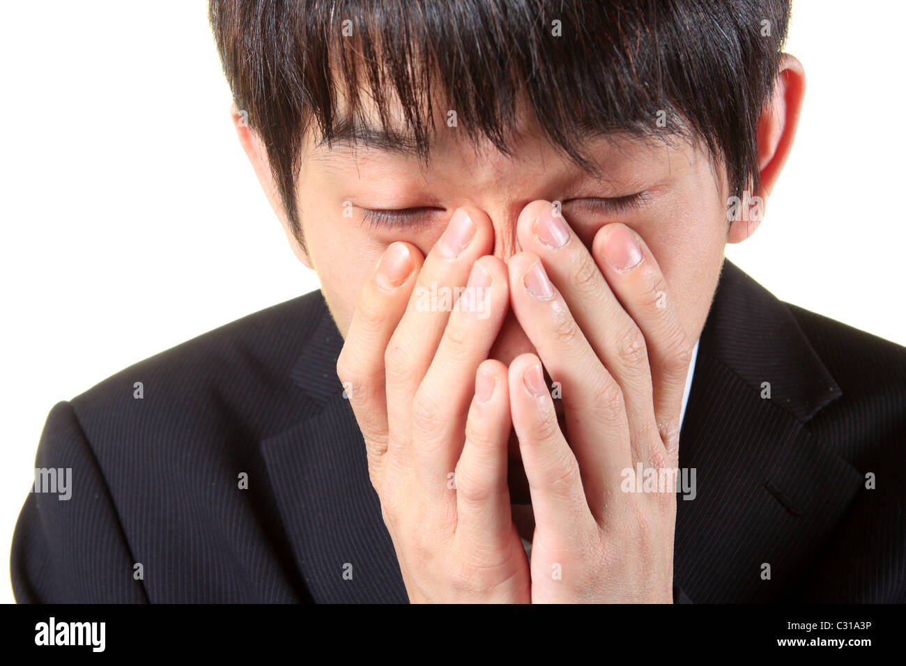 young man with tired, indifferent expression Stock Photo, Royalty Free ...