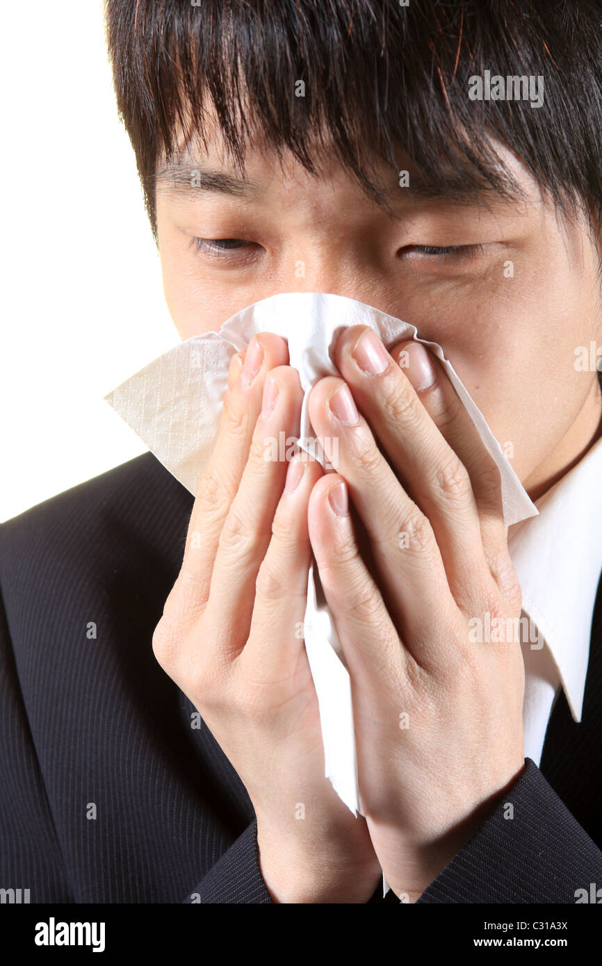 young man with handkerchief on whote background Stock Photo - Alamy