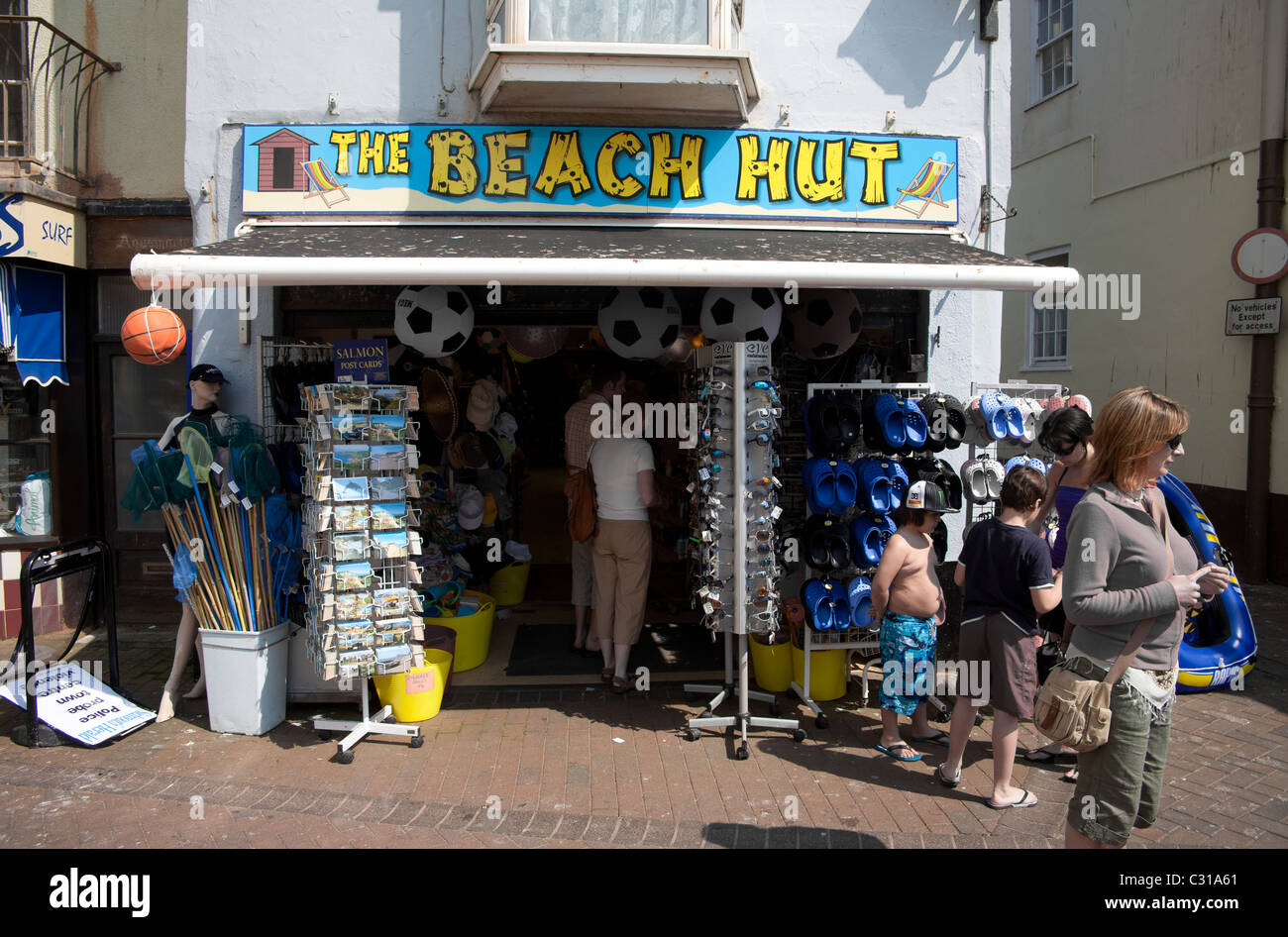Shop called The Beach Hut Sidmouth Stock Photo - Alamy