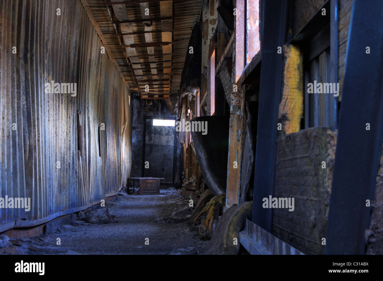 Discarded building, a peer after fire Stock Photo - Alamy