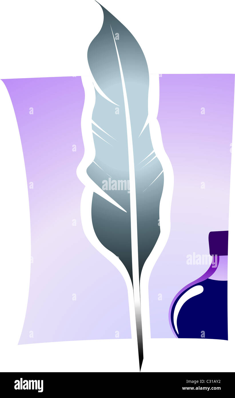 quill and inkpot Stock Photo - Alamy