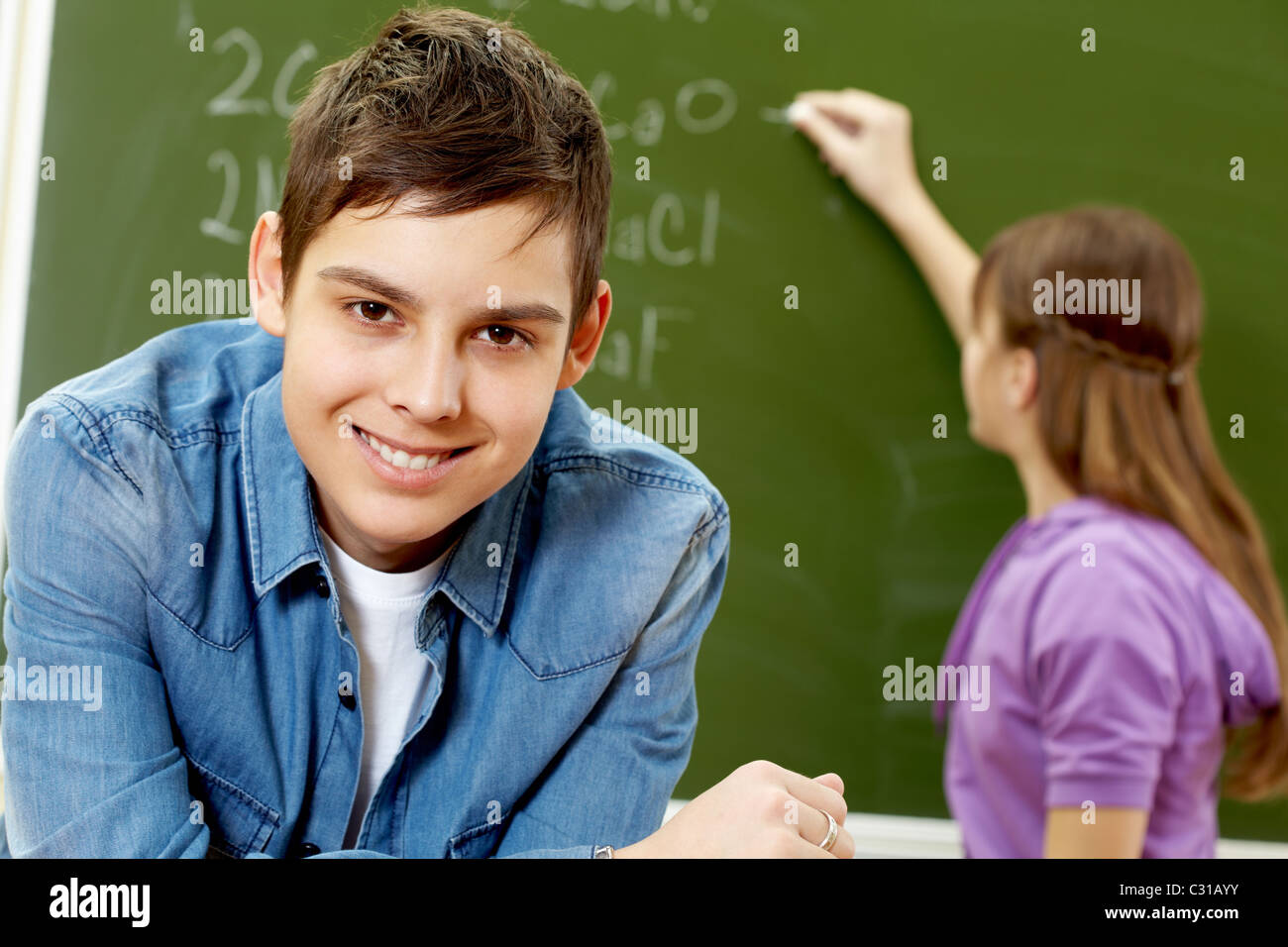 Portrait of smart girl in working environment Stock Photo - Alamy