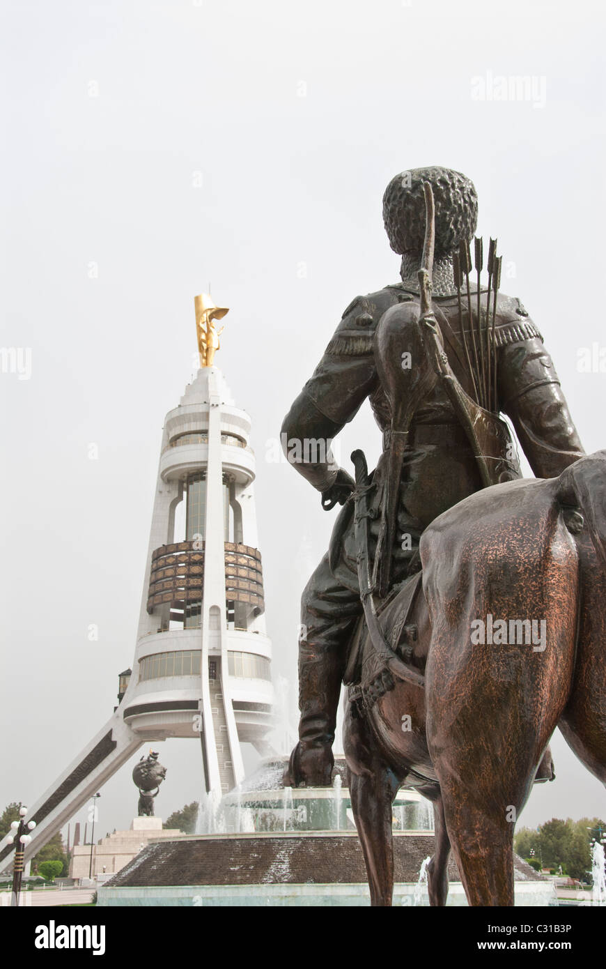 Turkmenistan ashgabat statues ashgabat independence hi-res stock ...