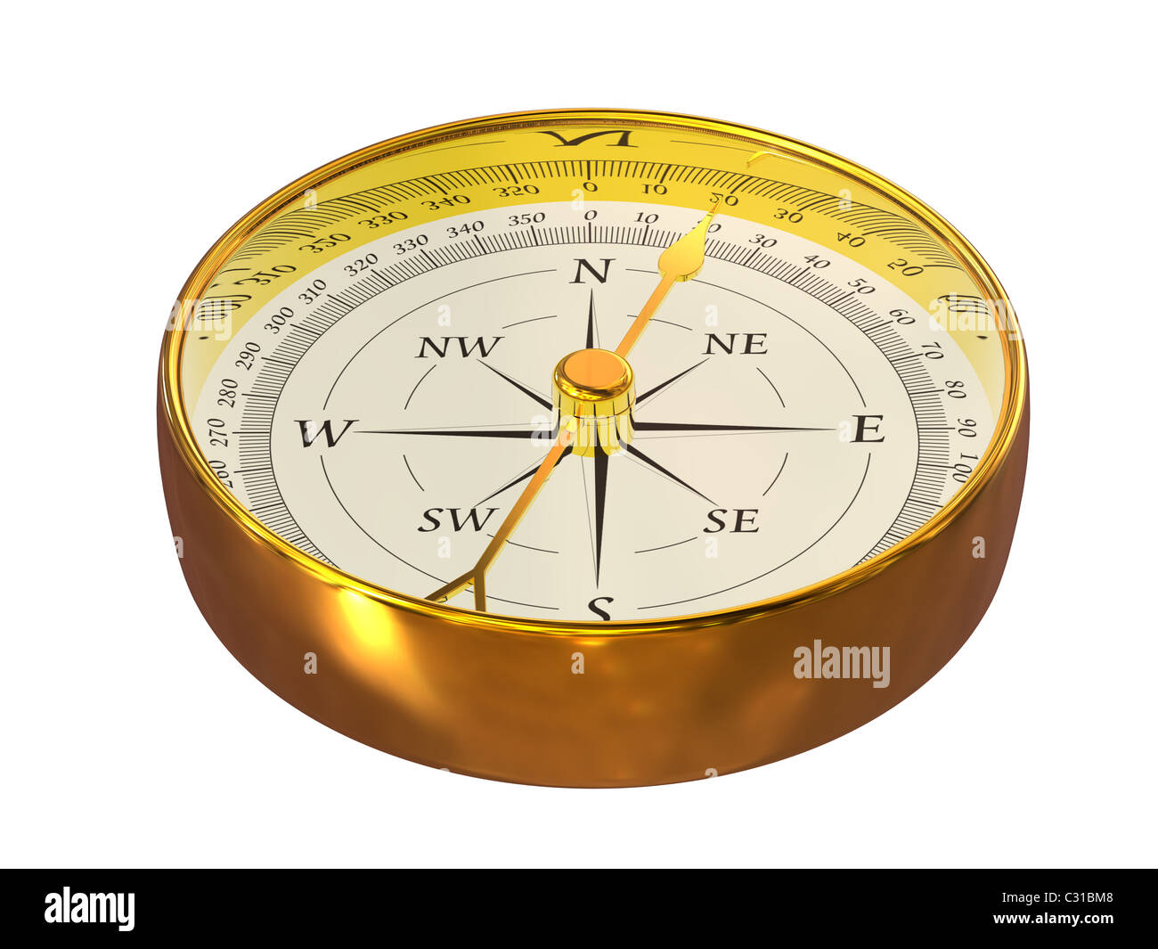 3D rendering of magnetic compass on white background Stock Photo - Alamy