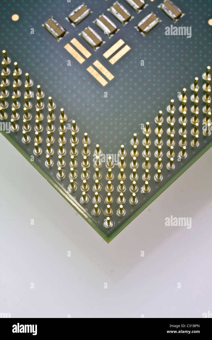 It is silicone chip CPU on white background Stock Photo - Alamy