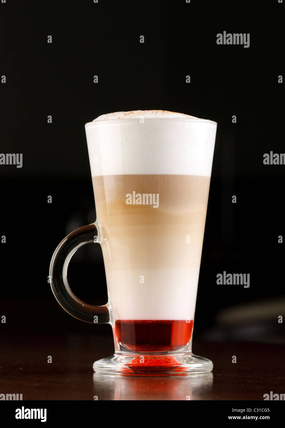 Coffee Latte in a glass Stock Photo - Alamy
