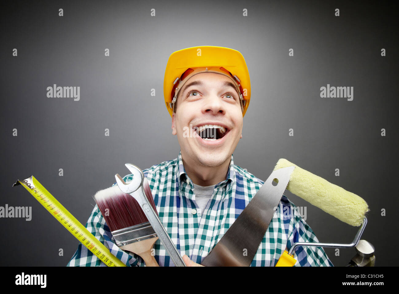 Hands people different tools hi-res stock photography and images - Alamy