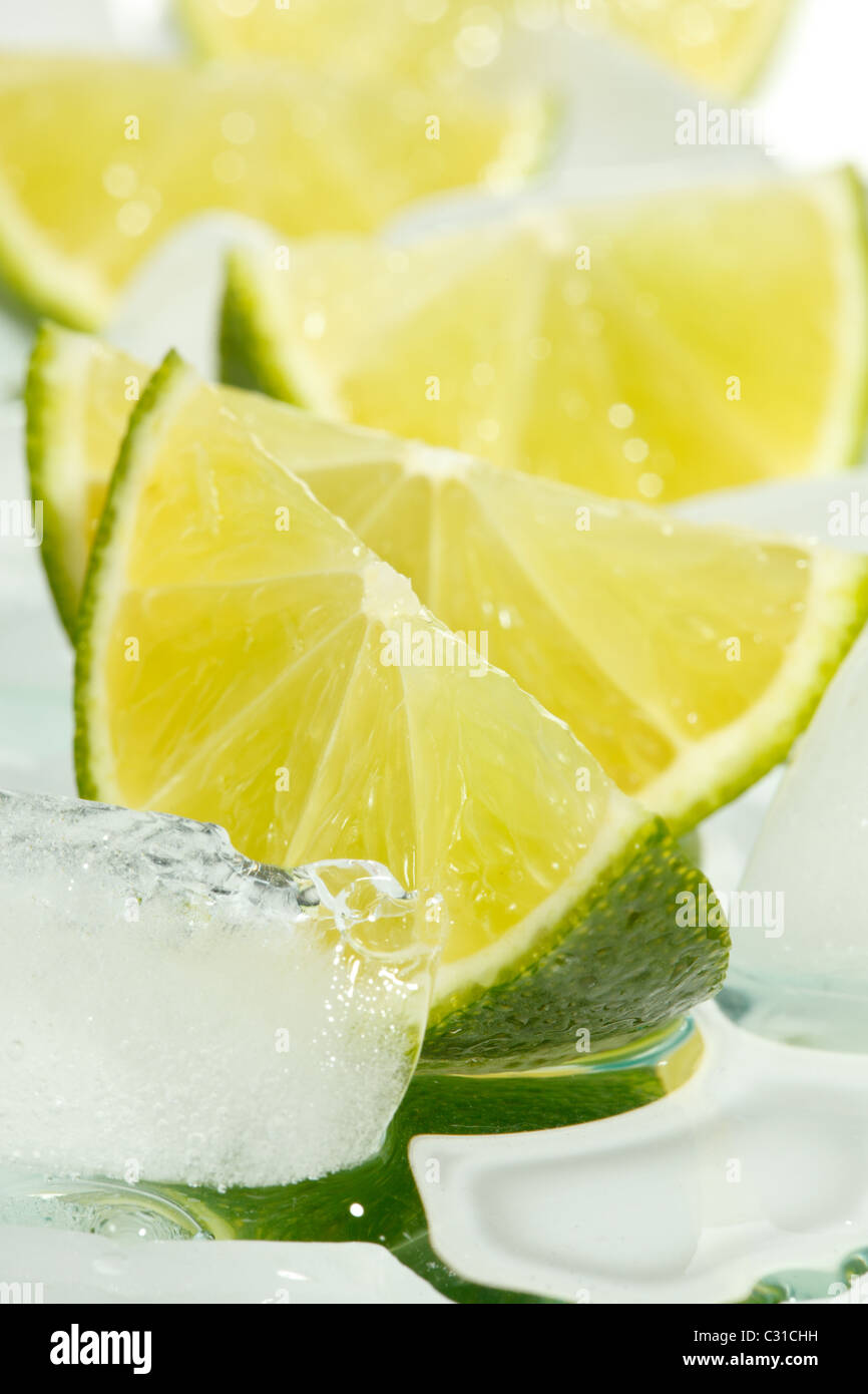 limes and ice cubes Stock Photo - Alamy