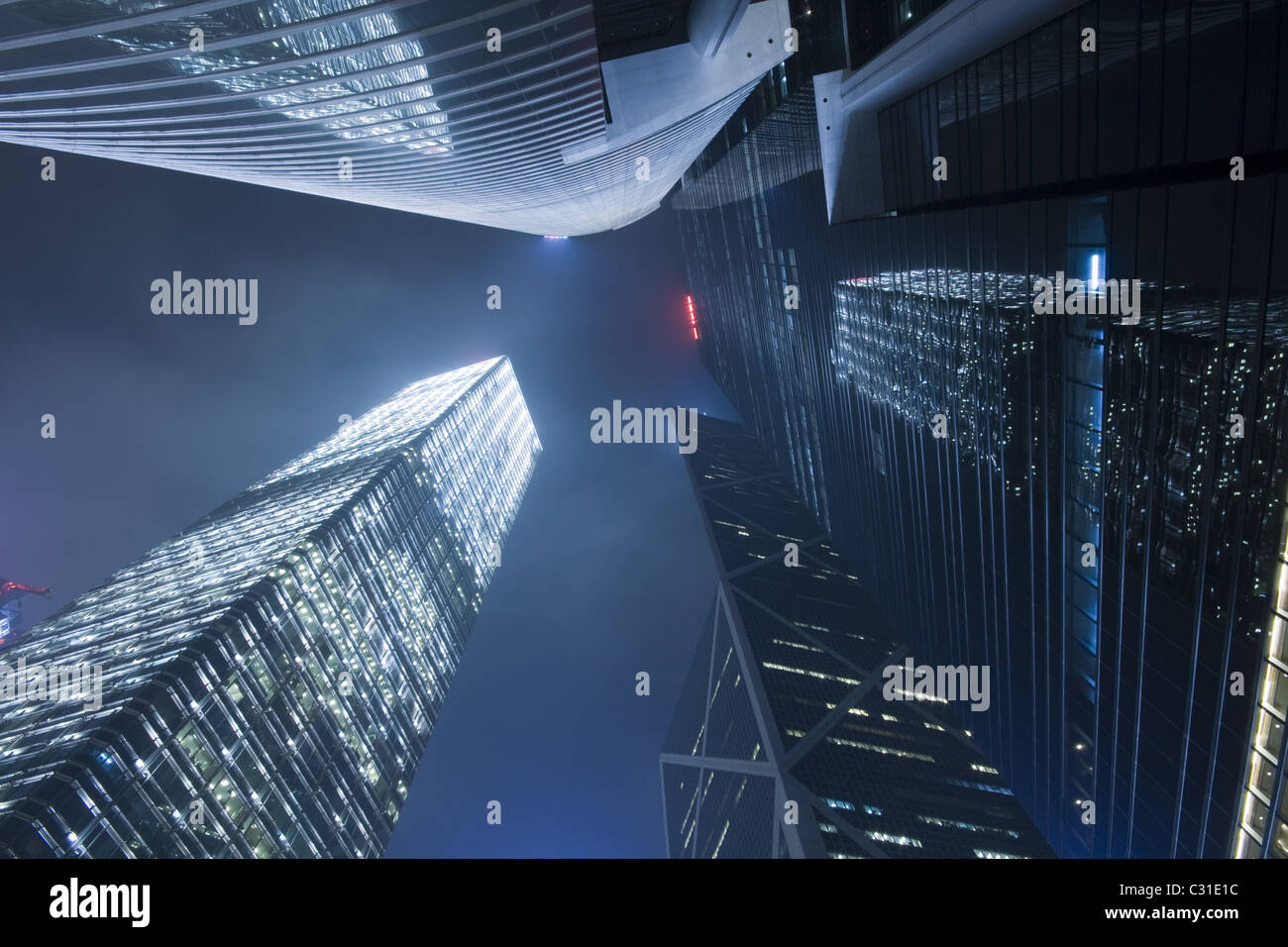 prospective view to new modern building skyscrapers of business center ...