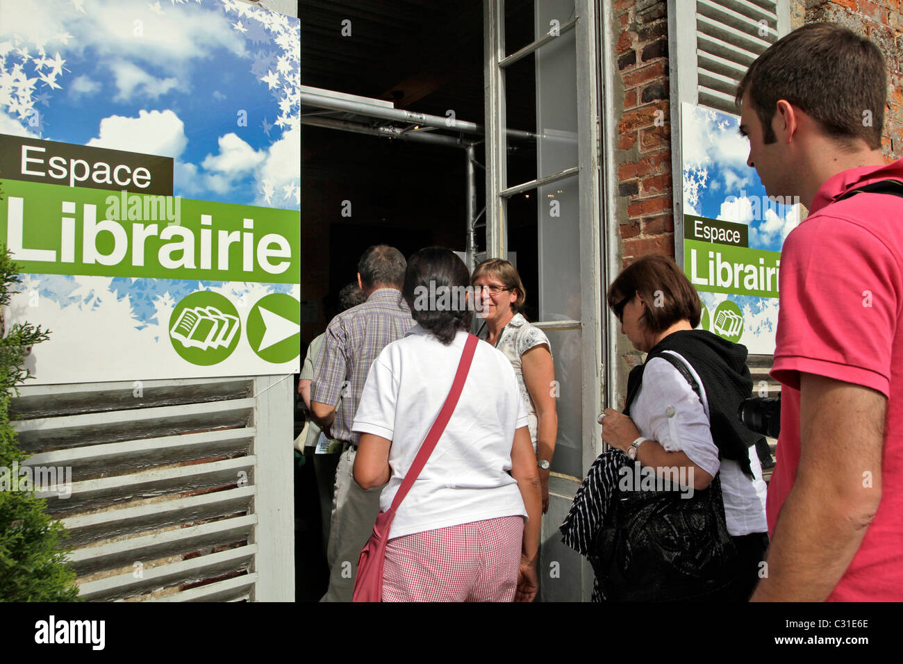 ENTRANCE TO THE BOOKSTORE, BOOK FAIR, LA FERTE-VIDAME, EURE-ET-LOIR (28 ...