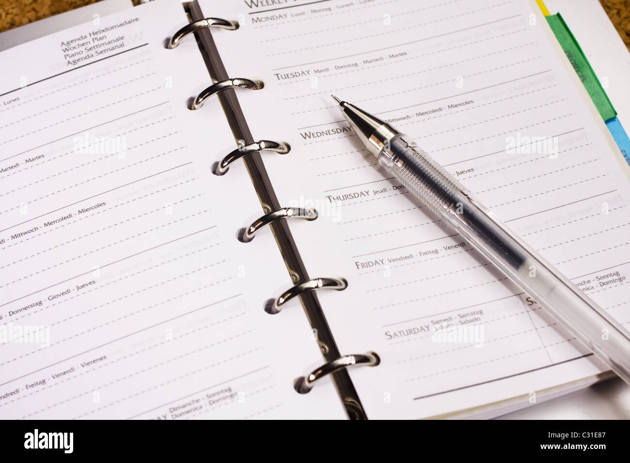 pen on schedule book Stock Photo - Alamy