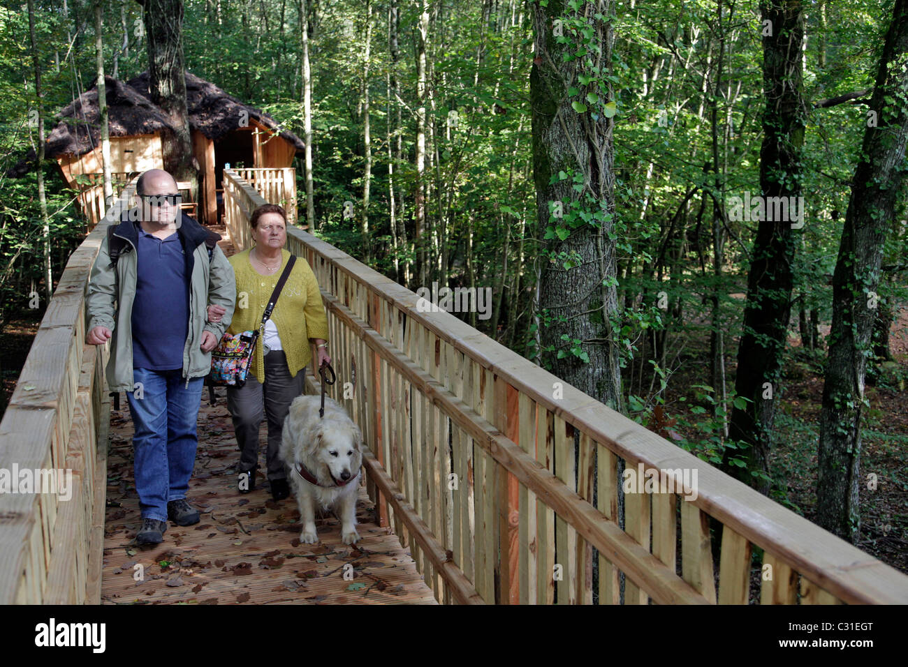 Blind and partially sighted people on the access ramp hi-res stock ...