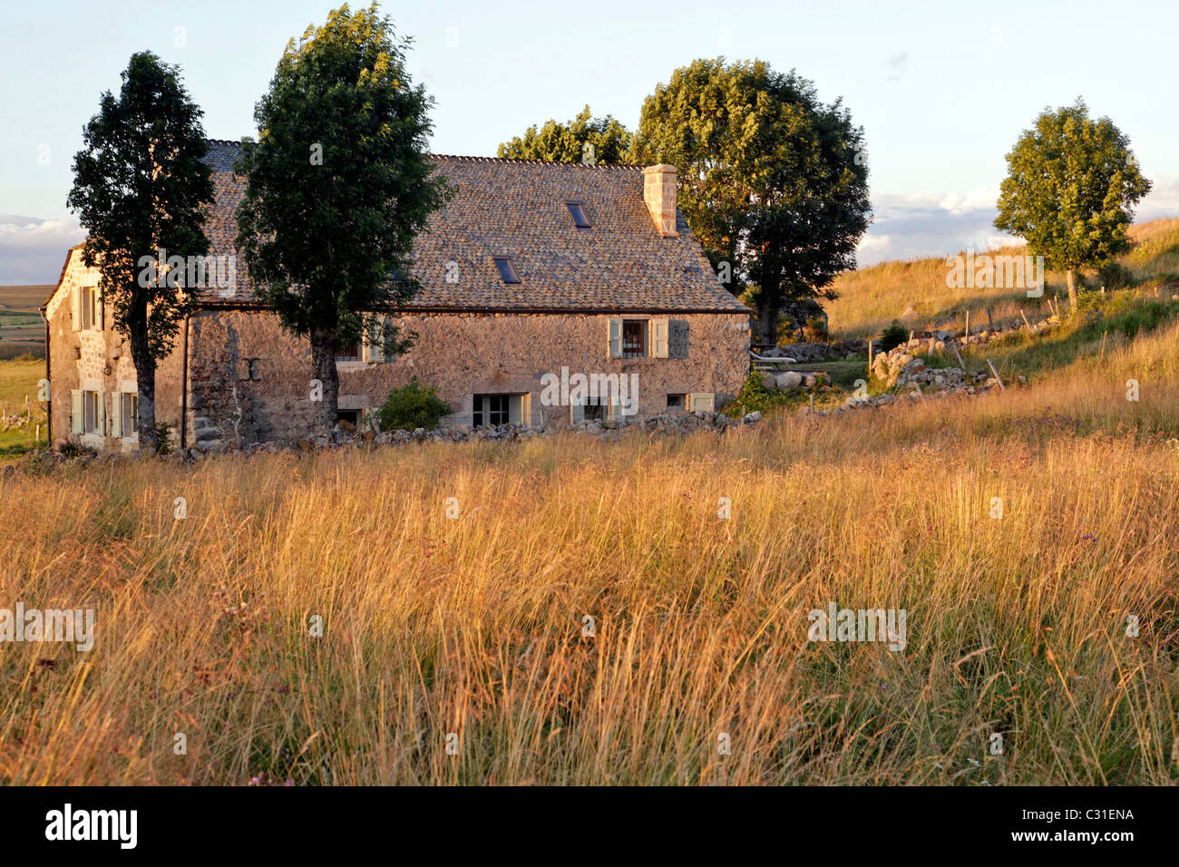 A BURON, HOUSE AND FARM BUILDING FOR MAKING CHEESE, AUBRAC PLATEAU ...